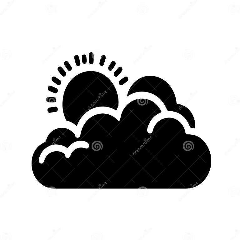Cloudy Icon Silhouette Vector Style with White Background Stock Vector ...