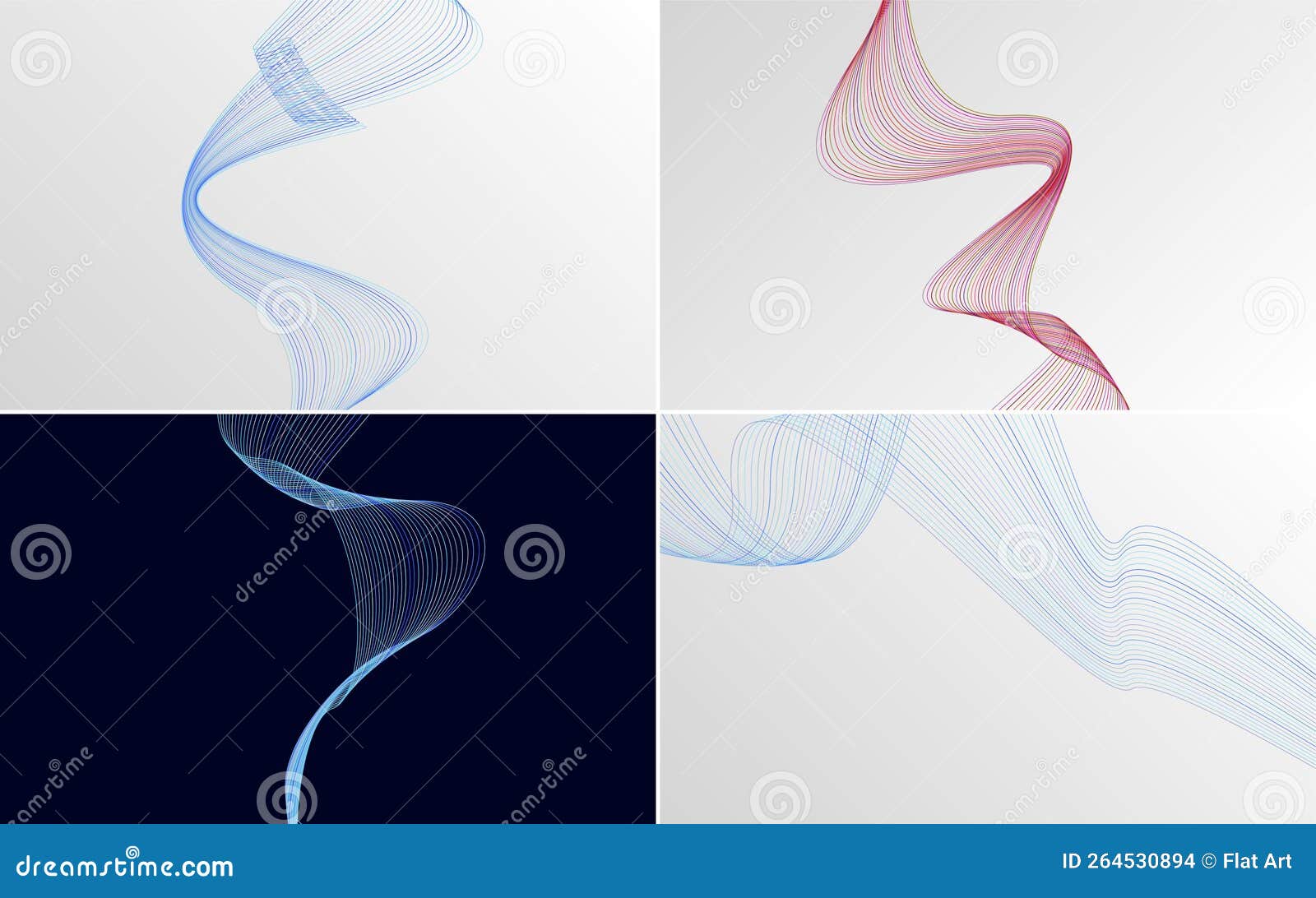 Create a Cohesive Aesthetic with this Set of 4 Geometric Wave Pattern ...