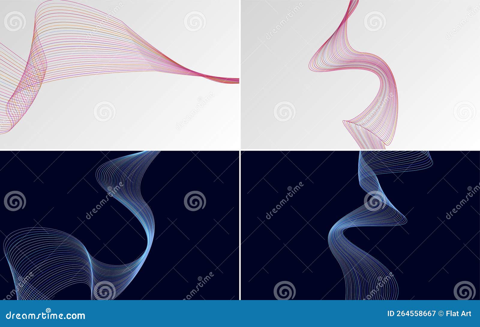 Create a Cohesive Aesthetic with this Set of 4 Geometric Wave Pattern ...
