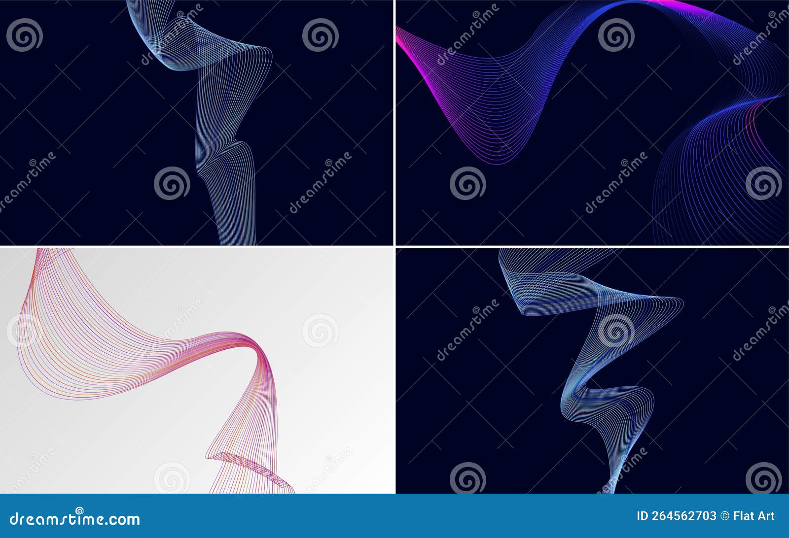 Create a Cohesive Aesthetic with this Set of 4 Geometric Wave Pattern ...