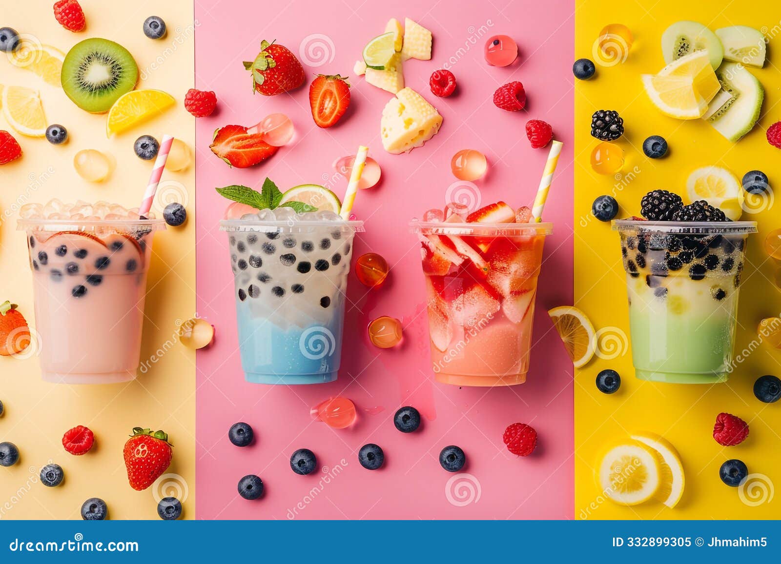 Create a Colorful and Eyecatching Design Featuring a Variety of Boba ...