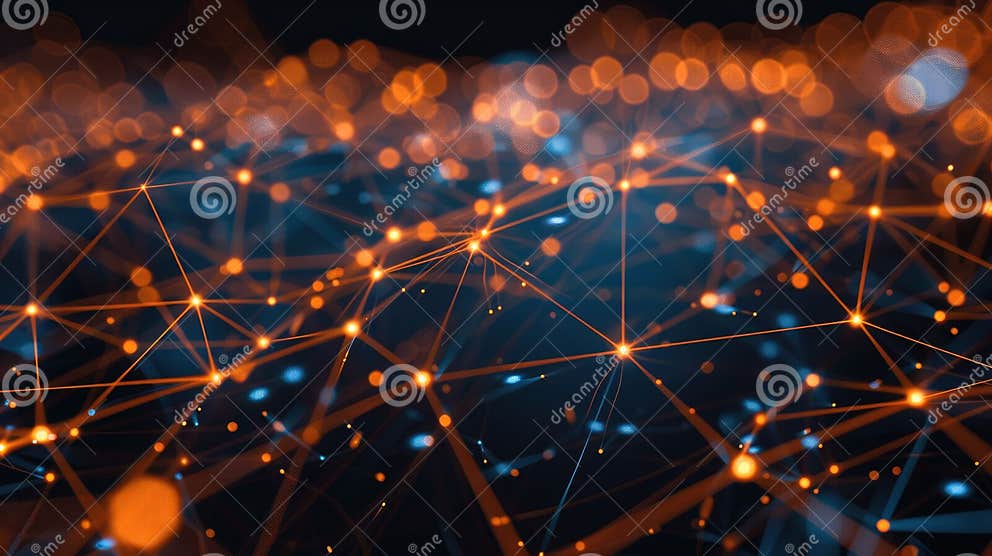 Create a Compelling Network Art Display with Interconnected Nodes on a Gradient Background AIG62 ...