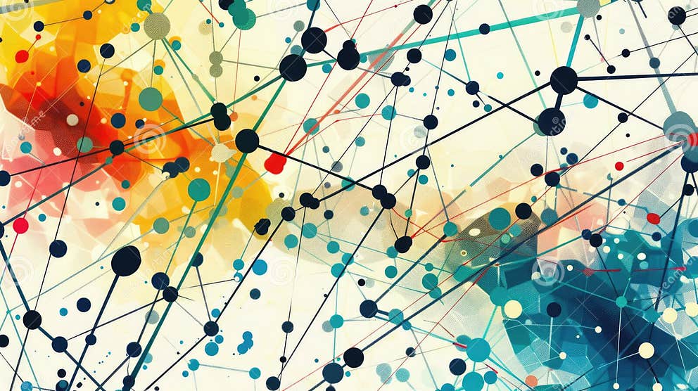 Create a Compelling Network Art Display with Interconnected Nodes on a Gradient Background AIG62 ...