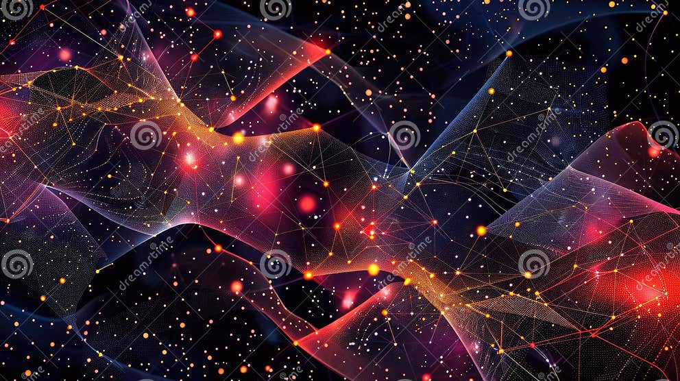 Create a Compelling Network Art Display with Interconnected Nodes on a Gradient Background AIG62 ...