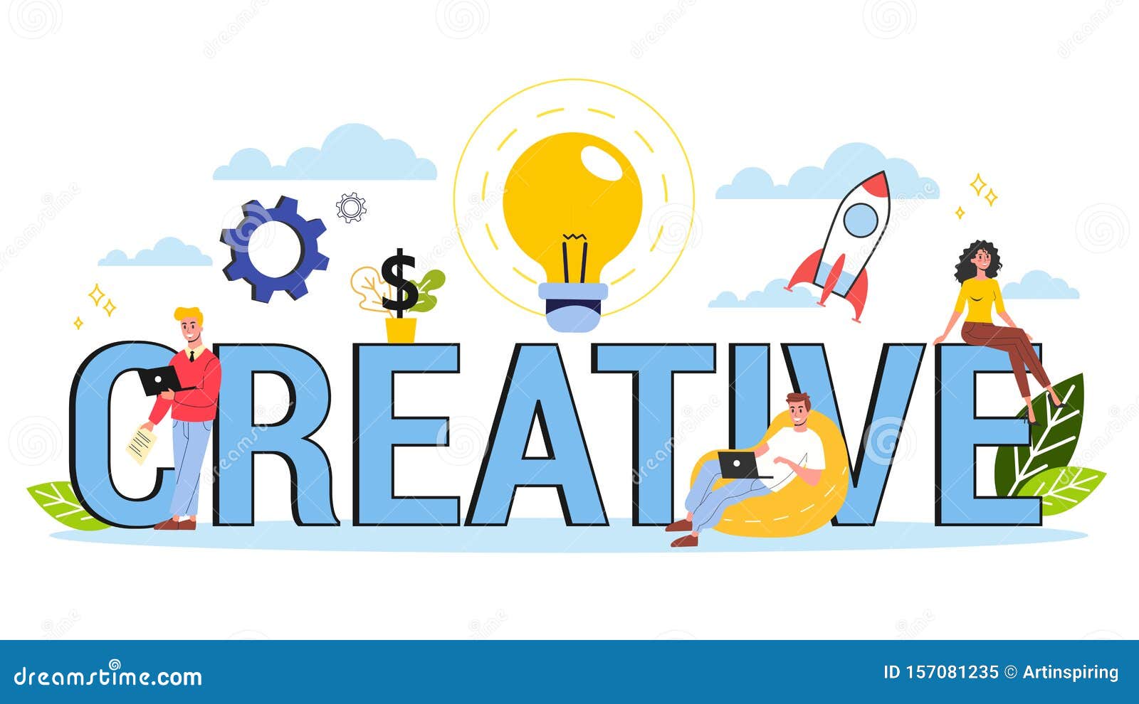 Create Concept. Idea of Creative Thinking and Imagination Stock Vector ...