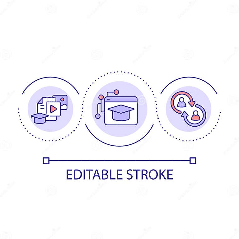 Create Content for Online Lessons Loop Concept Icon Stock Vector ...