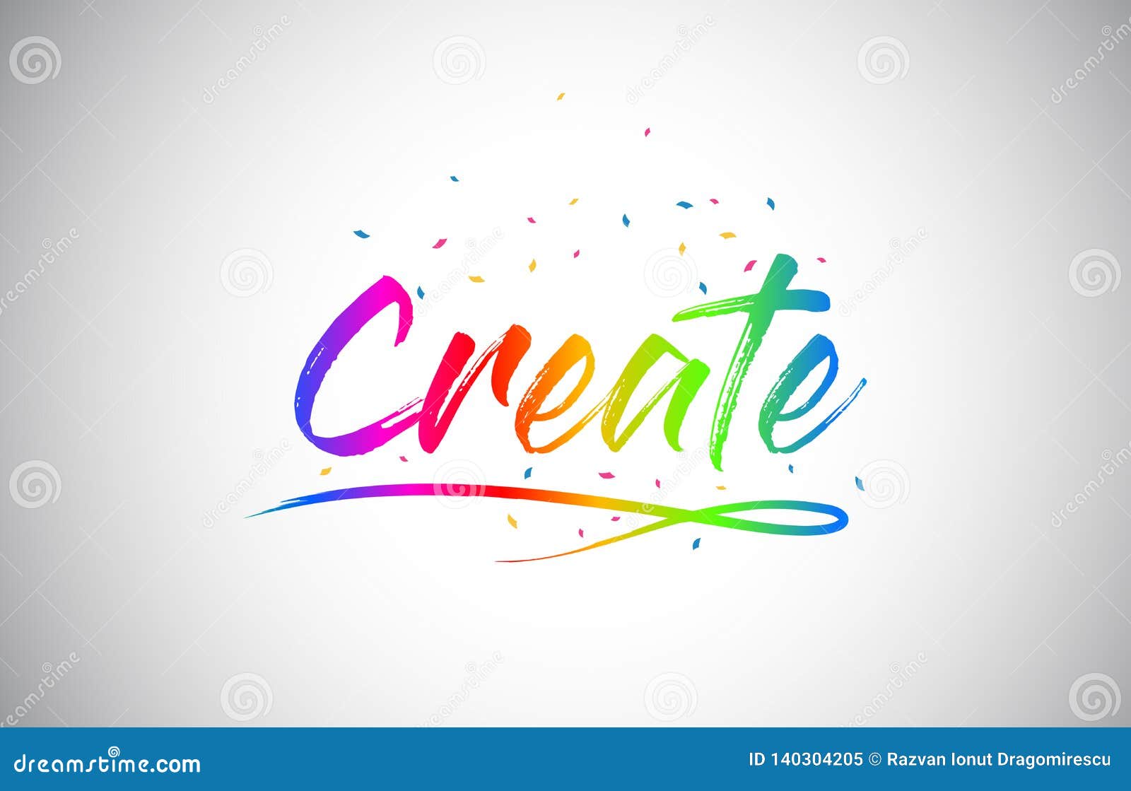 Create Creative Vetor Word Text with Handwritten Rainbow Vibrant Colors ...