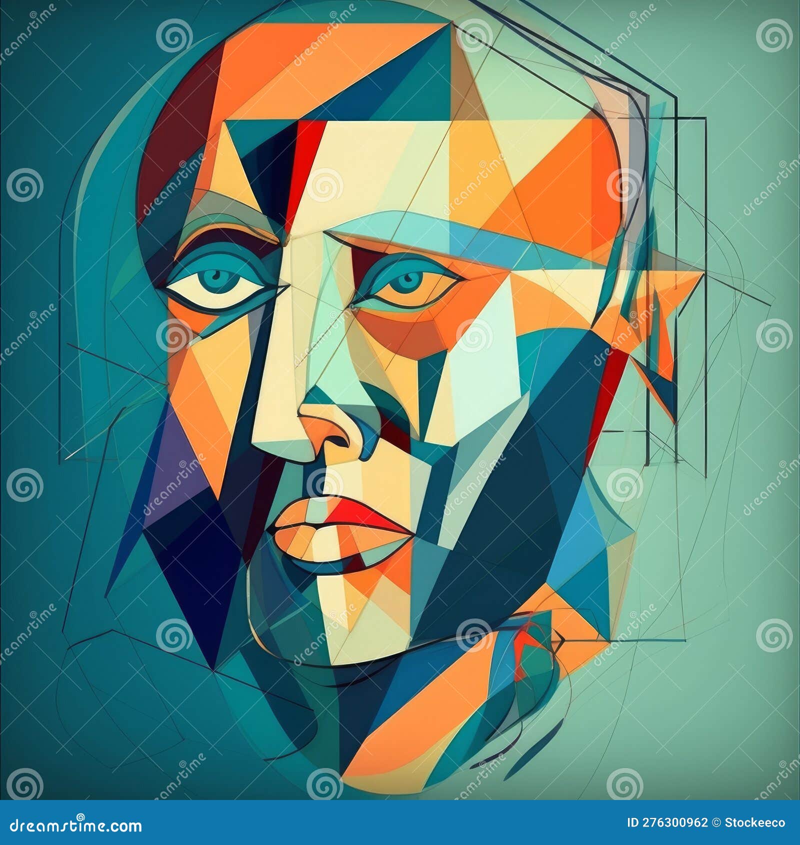 Create a Cubist Shapeshifter with Minimal Lines Stock Illustration ...
