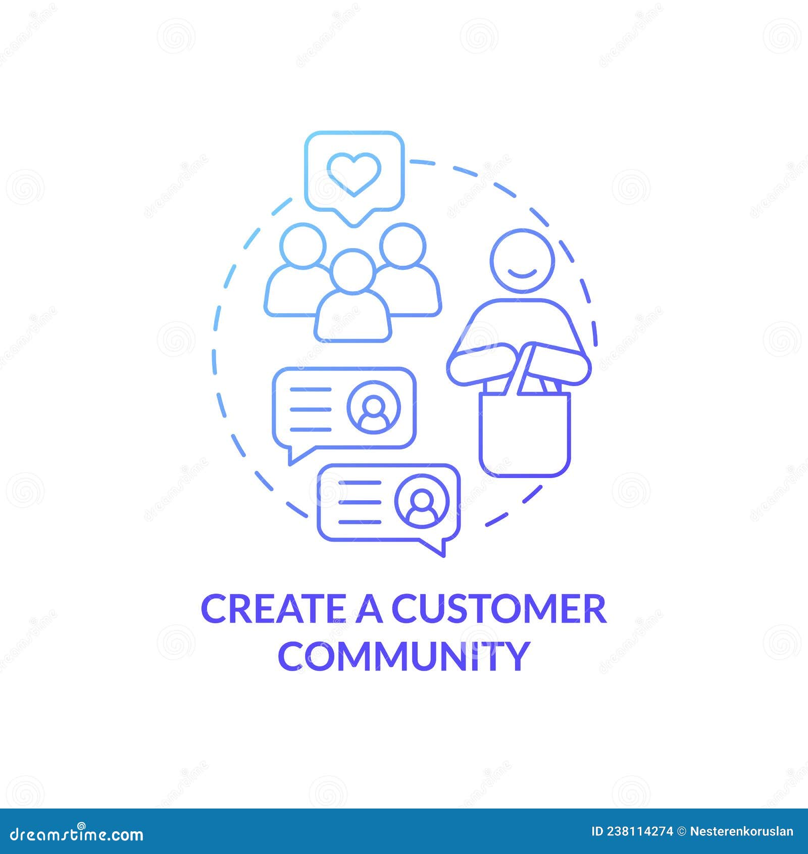 Create Customer Community Blue Gradient Concept Icon Stock Vector ...