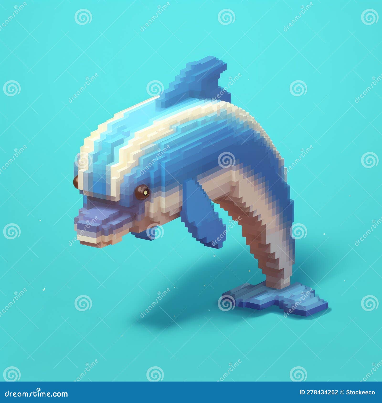Create a Cute Dolphin Character with Minecraft Pixel Art Stock ...