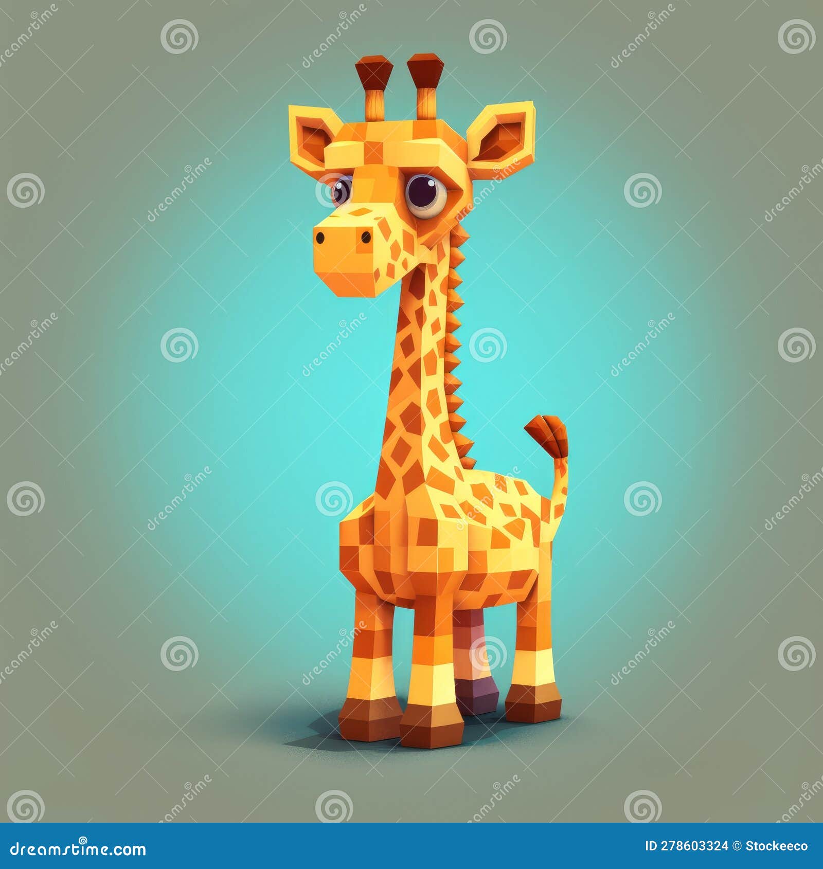 Create a Cute Giraffe Character in Minecraft with Pixel Art Stock ...
