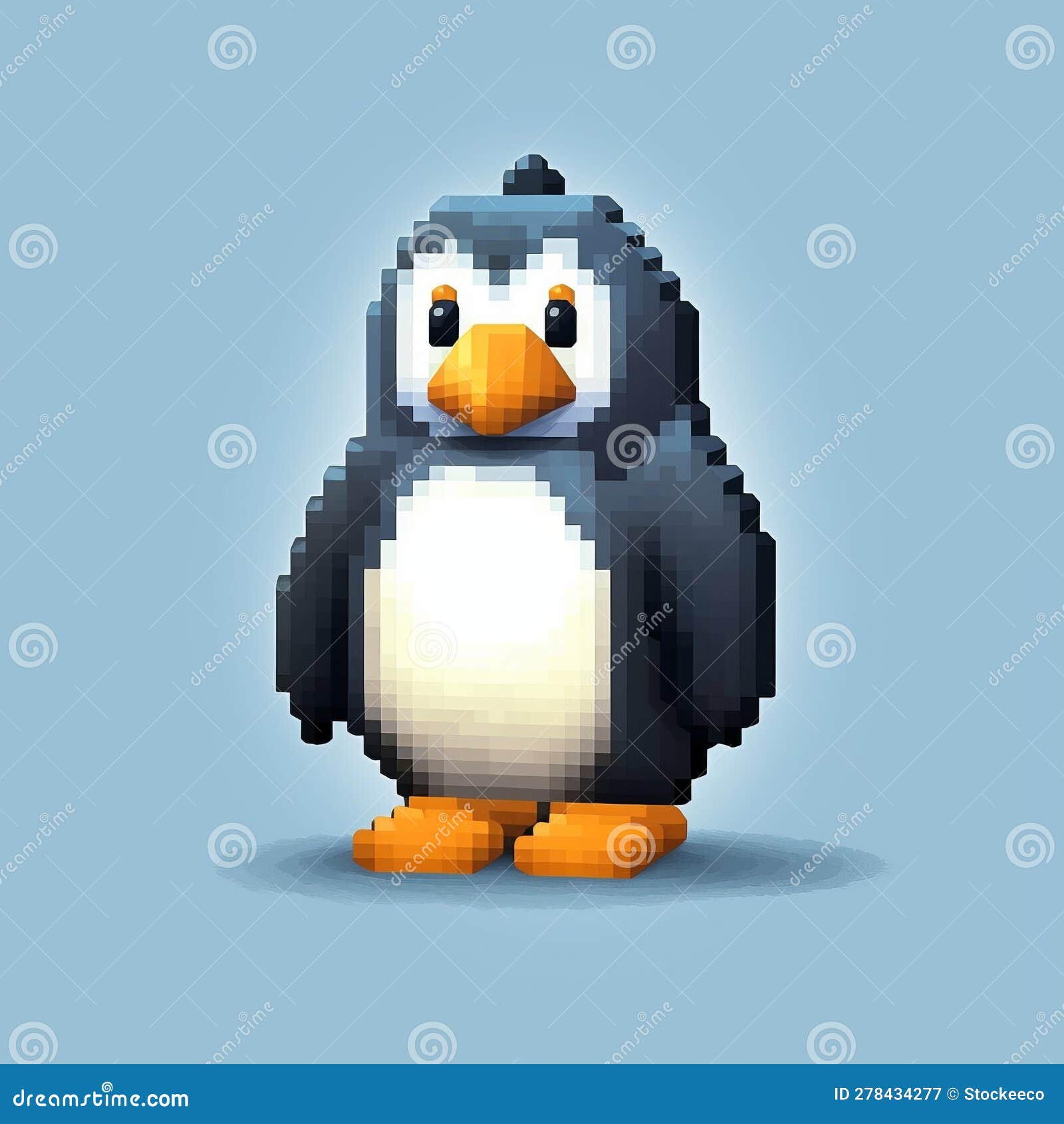 Create a Cute Penguin Character in Minecraft with Pixel Art Stock ...