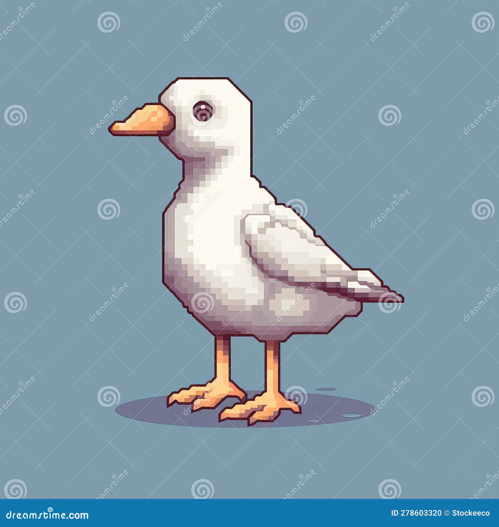 Create a Cute Seagull Character in Minecraft with Pixel Art Stock ...