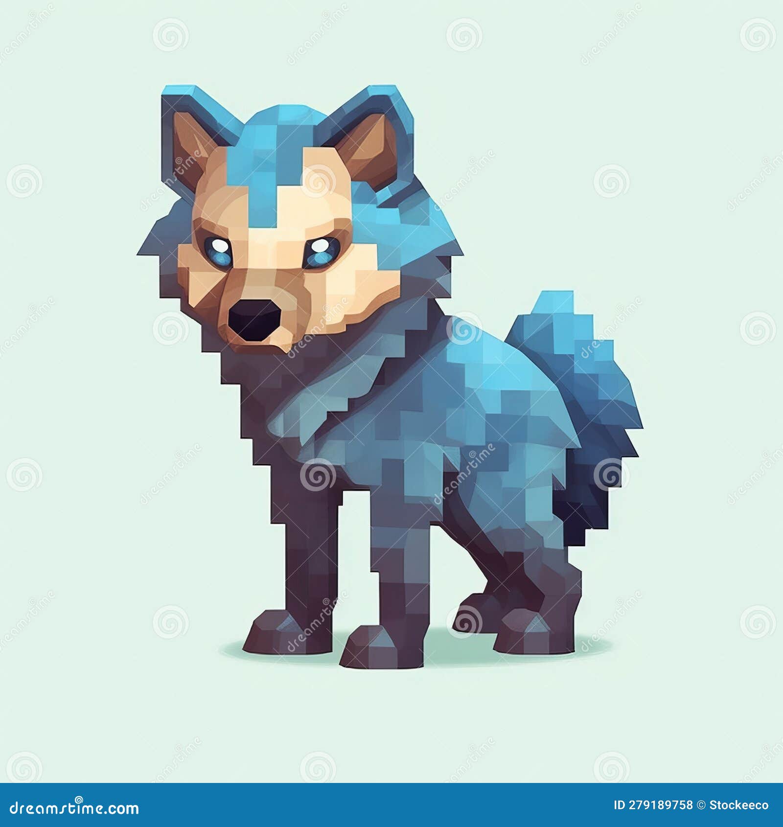 Create a Cute Wolf Character with Minecraft Pixel Art Stock ...