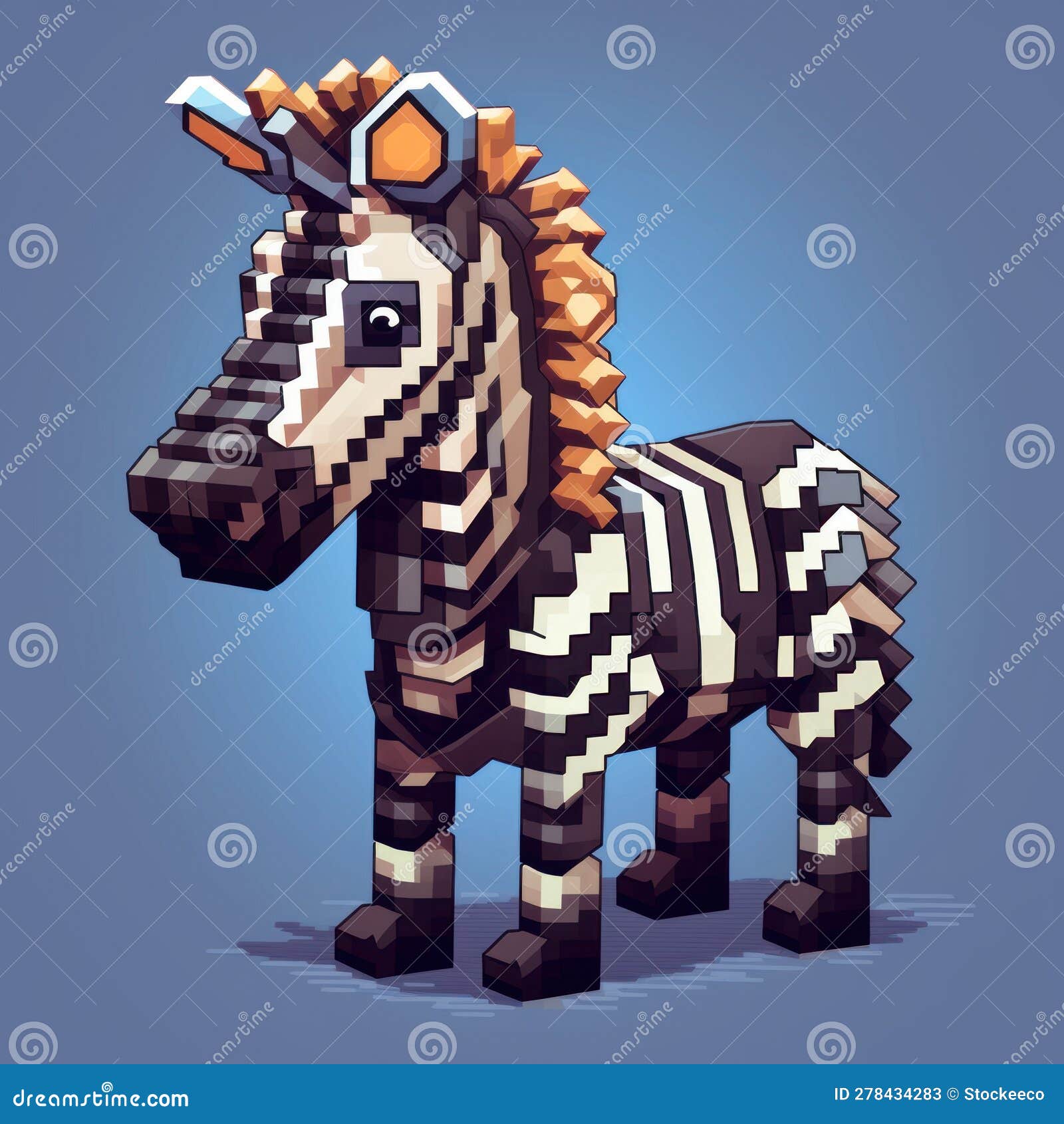 Create a Cute Zebra Character with Minecraft Pixel Art Stock ...