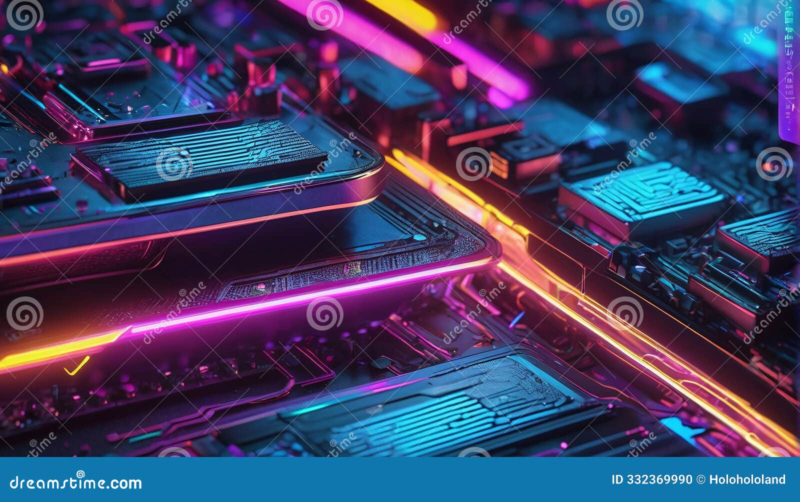 Create a Cyberpunk-inspired Tech Texture with Neon Lights Stock ...