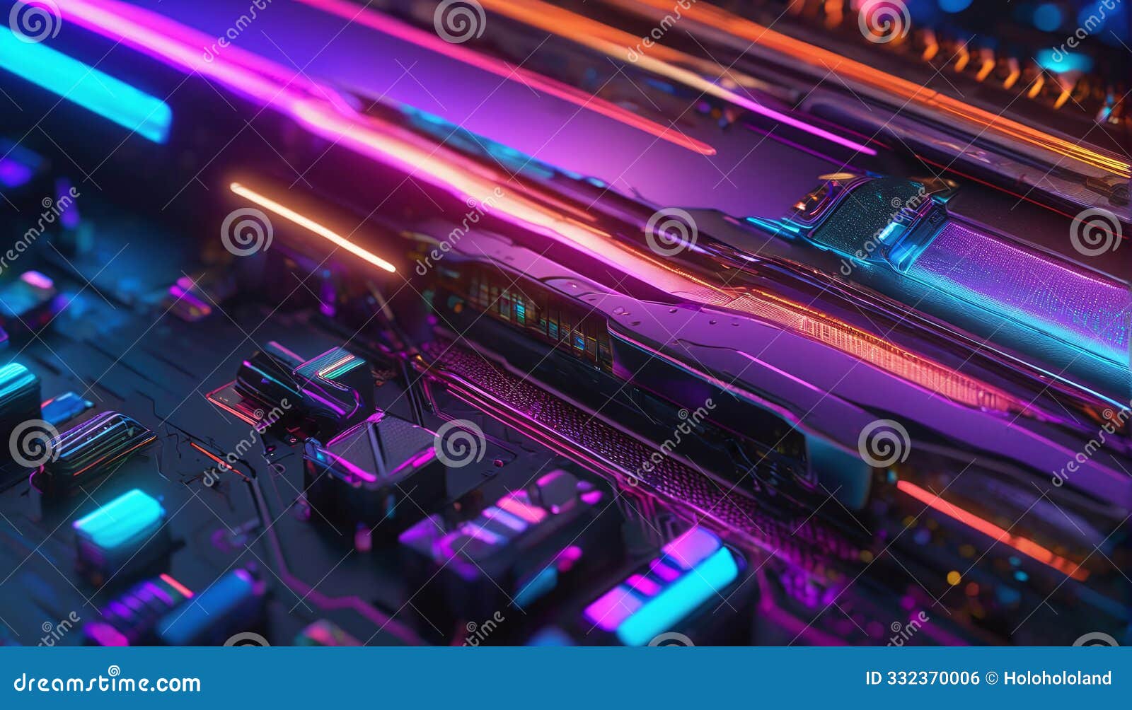Create A Cyberpunk-inspired Tech Texture With Neon Lights Stock Photo ...