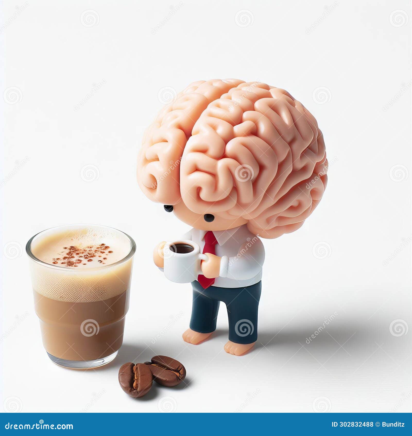 Create a 3D Plastic Model of a Brain and Coffee, the Other Half Being a ...