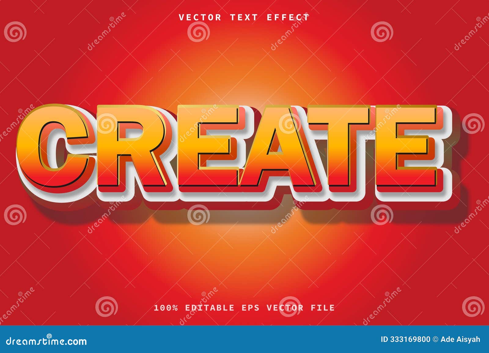 Create 3d Text Effect Editable Text Eps Stock Illustration ...