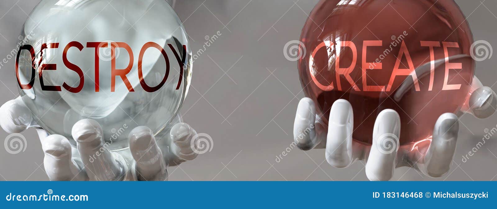 Create, Destroy - Words On Metal Blocks Stock Illustration ...