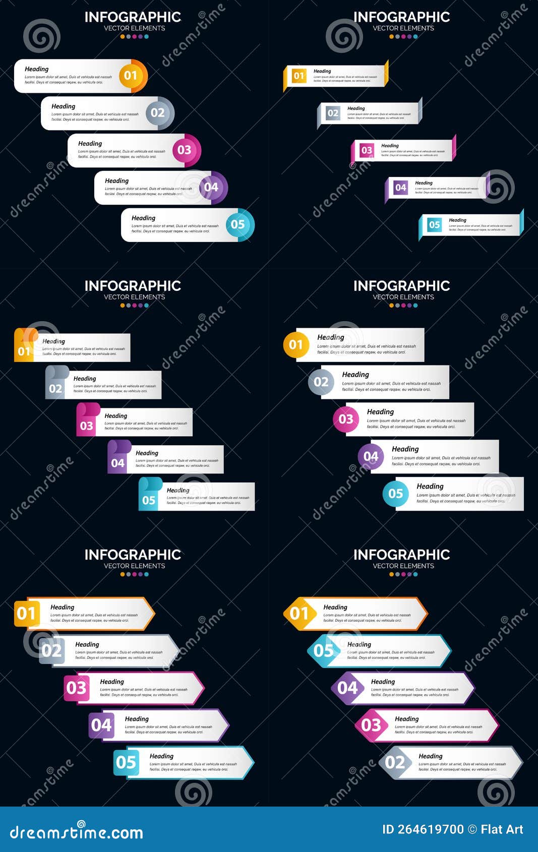 Create a Dynamic Presentation with Our Vector 6 Infographics Pack Stock ...