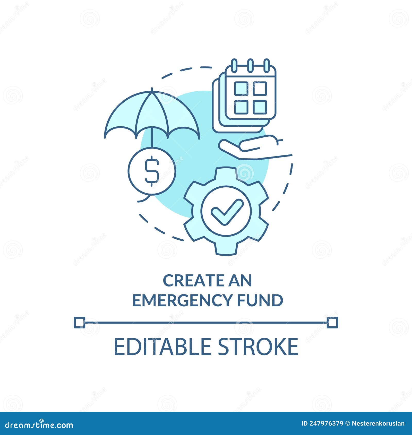 Create Emergency Fund Turquoise Concept Icon Stock Vector ...
