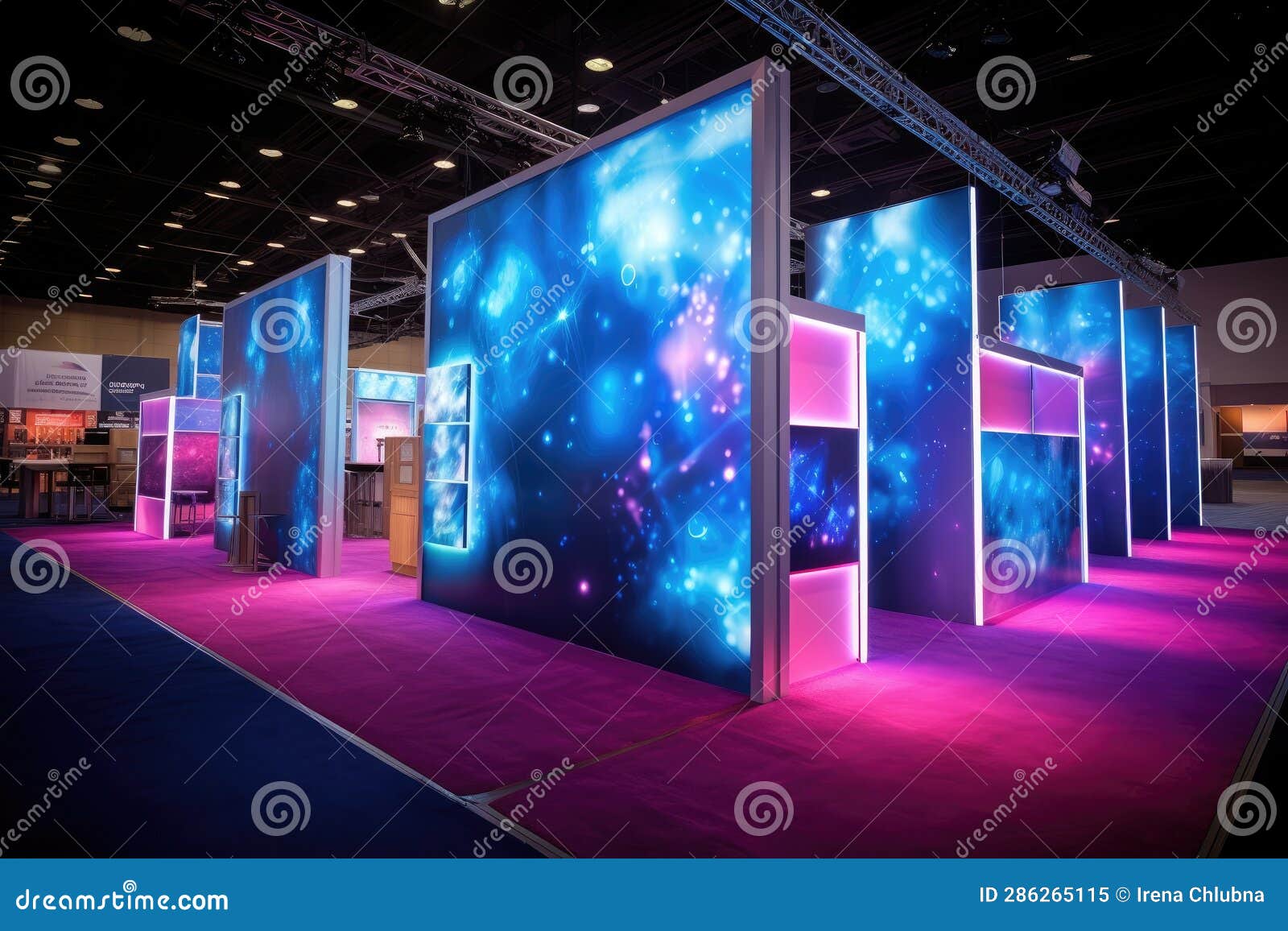 Create Exhibit Booth Stand Space Stock Illustration - Illustration of ...
