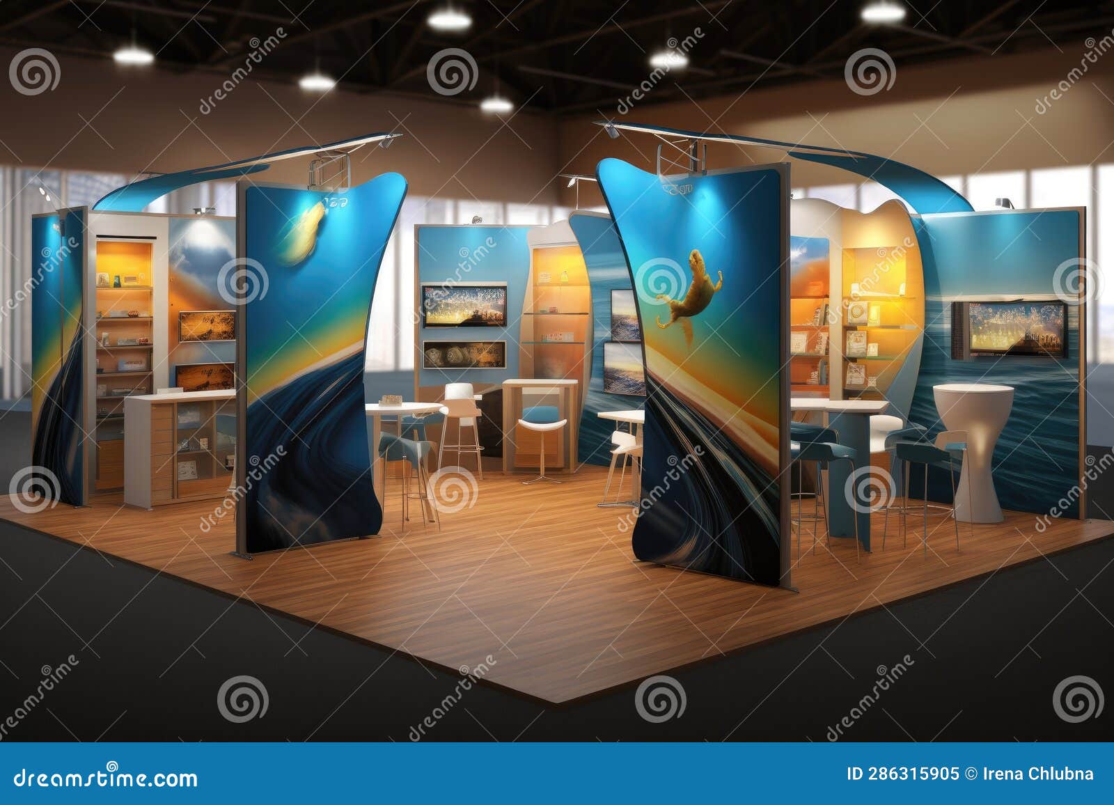 Create Exhibit Booth Stand Space Stock Illustration - Illustration of ...