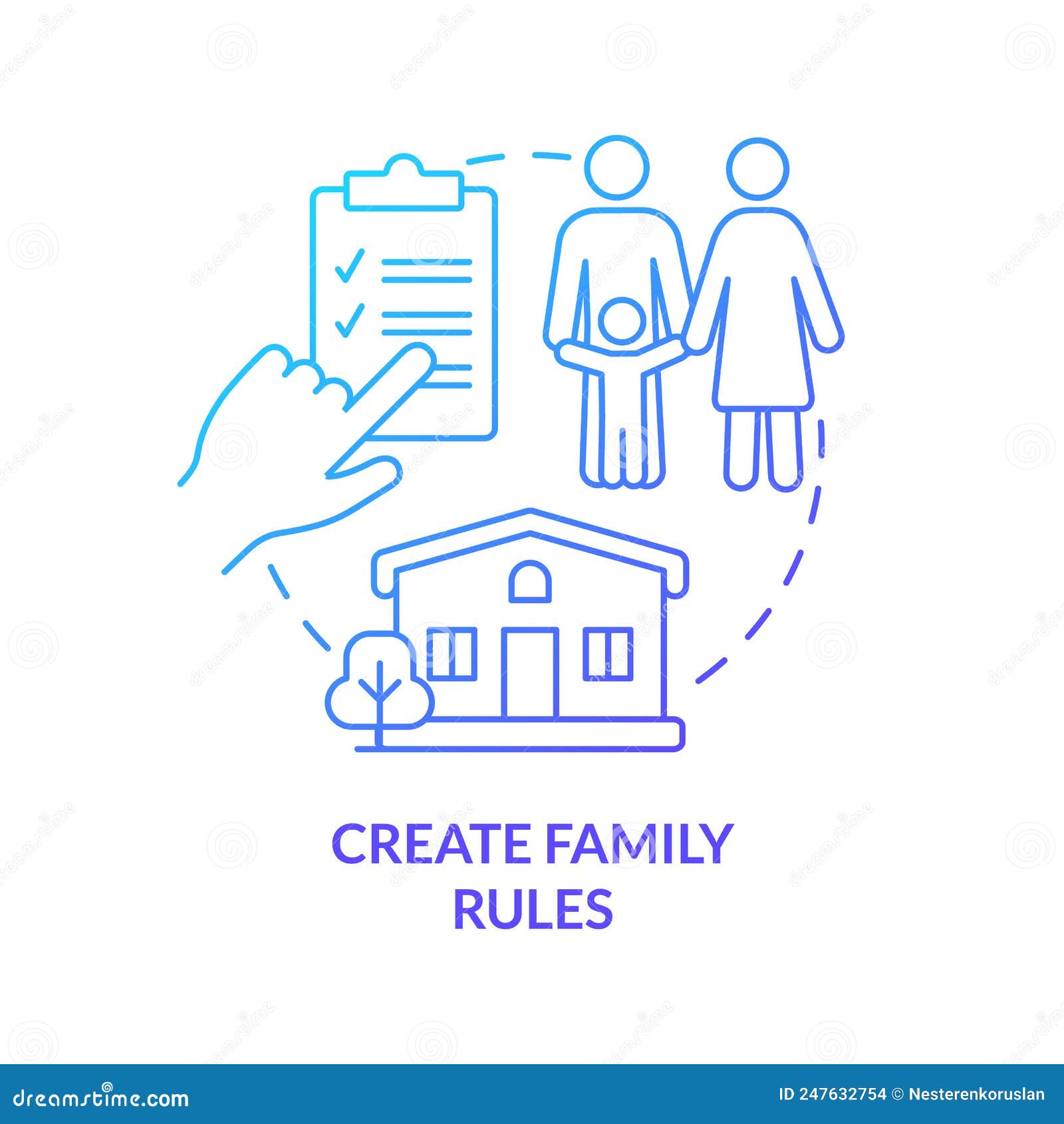 Create Family Rules Blue Gradient Concept Icon Stock Illustration ...