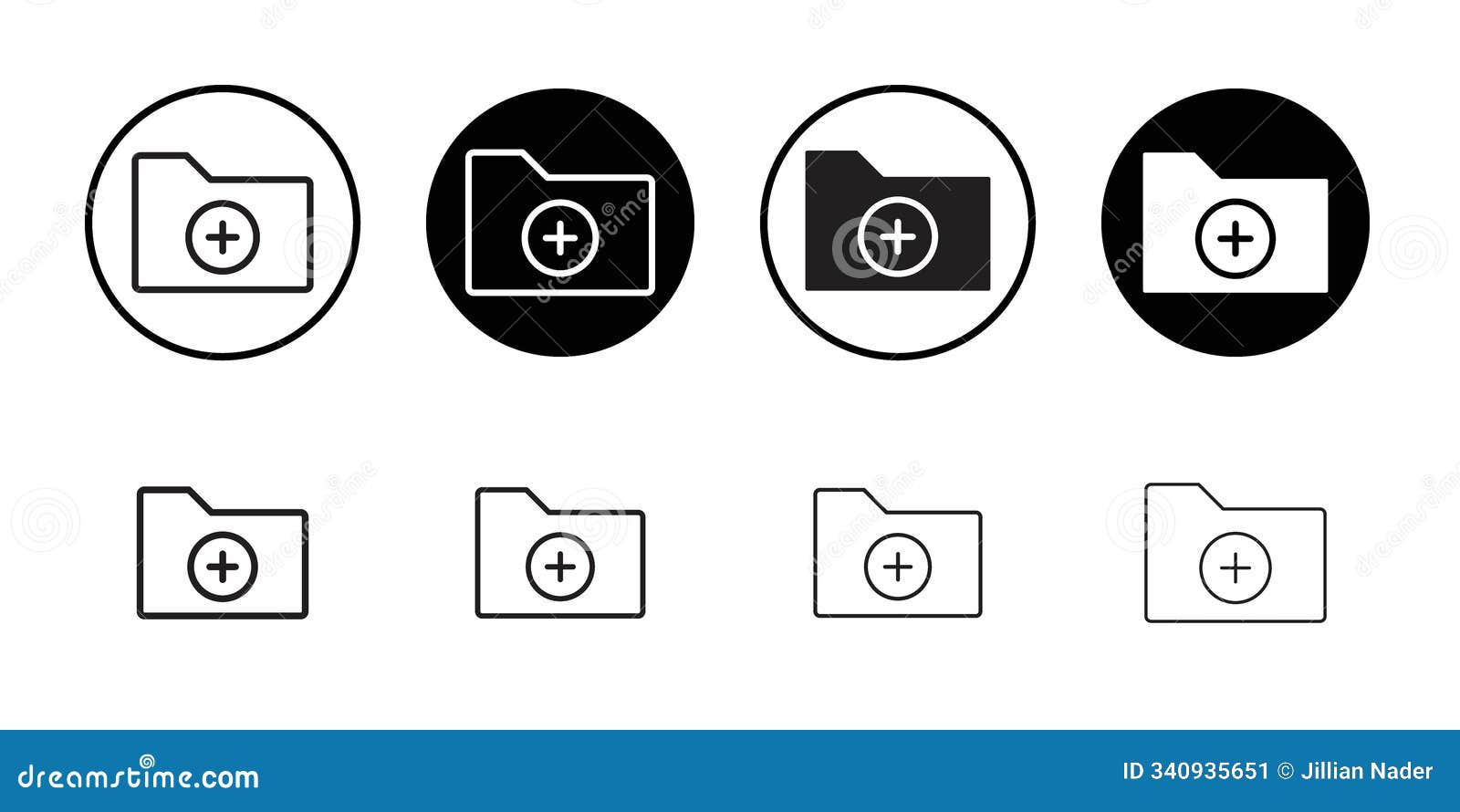Create Folder Icon Isolated Flat Vector in Outline Stock Vector ...