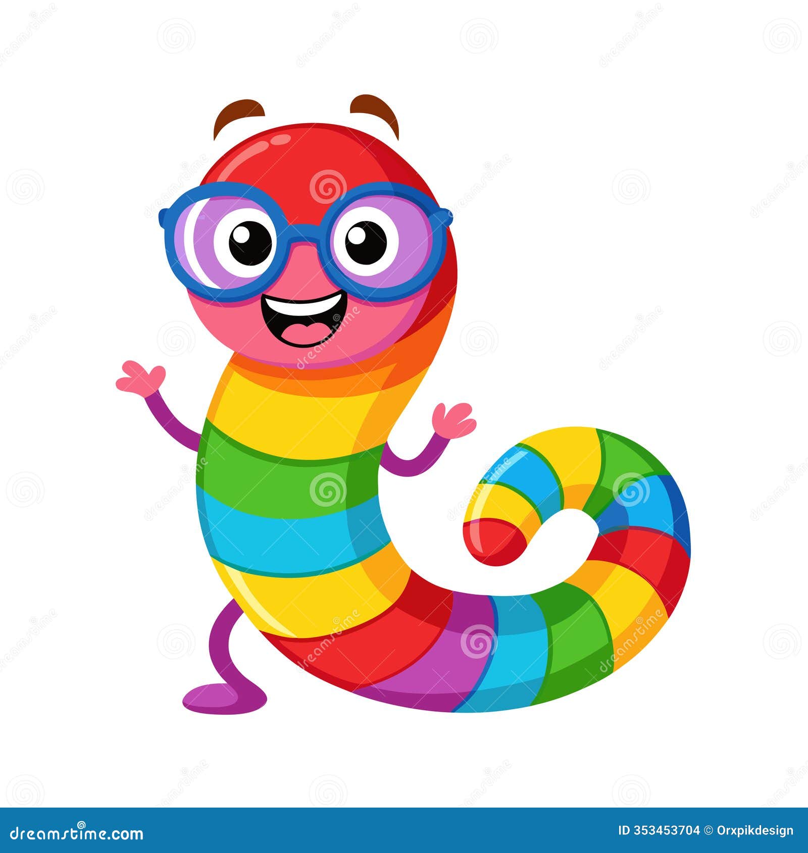 Create Fun Wiggles the Whimsical Worm Stock Vector - Illustration of ...