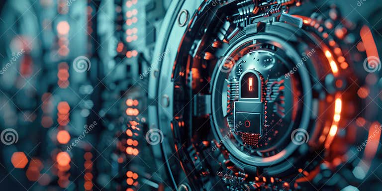Create a Futuristic Image of Cyber Security Featuring a Glowing Lock ...