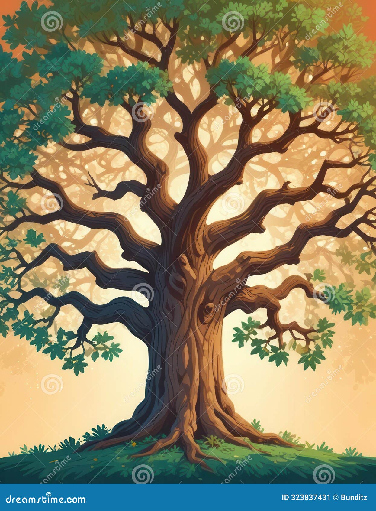 Create Graphic Elements Big Trees for Backgrounds Family Tree Stock ...