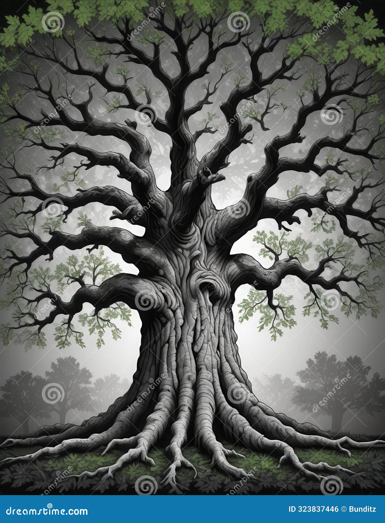 Create Graphic Elements Big Trees for Backgrounds Family Tree Stock ...