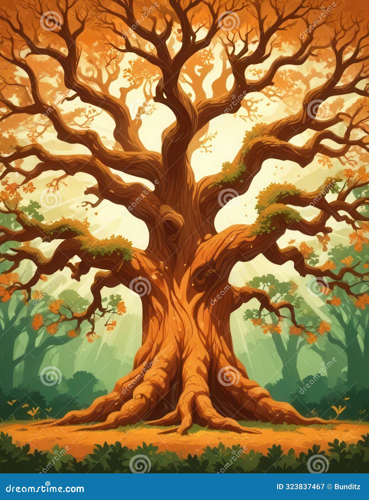 Create Graphic Elements Big Trees for Backgrounds Family Tree Stock ...