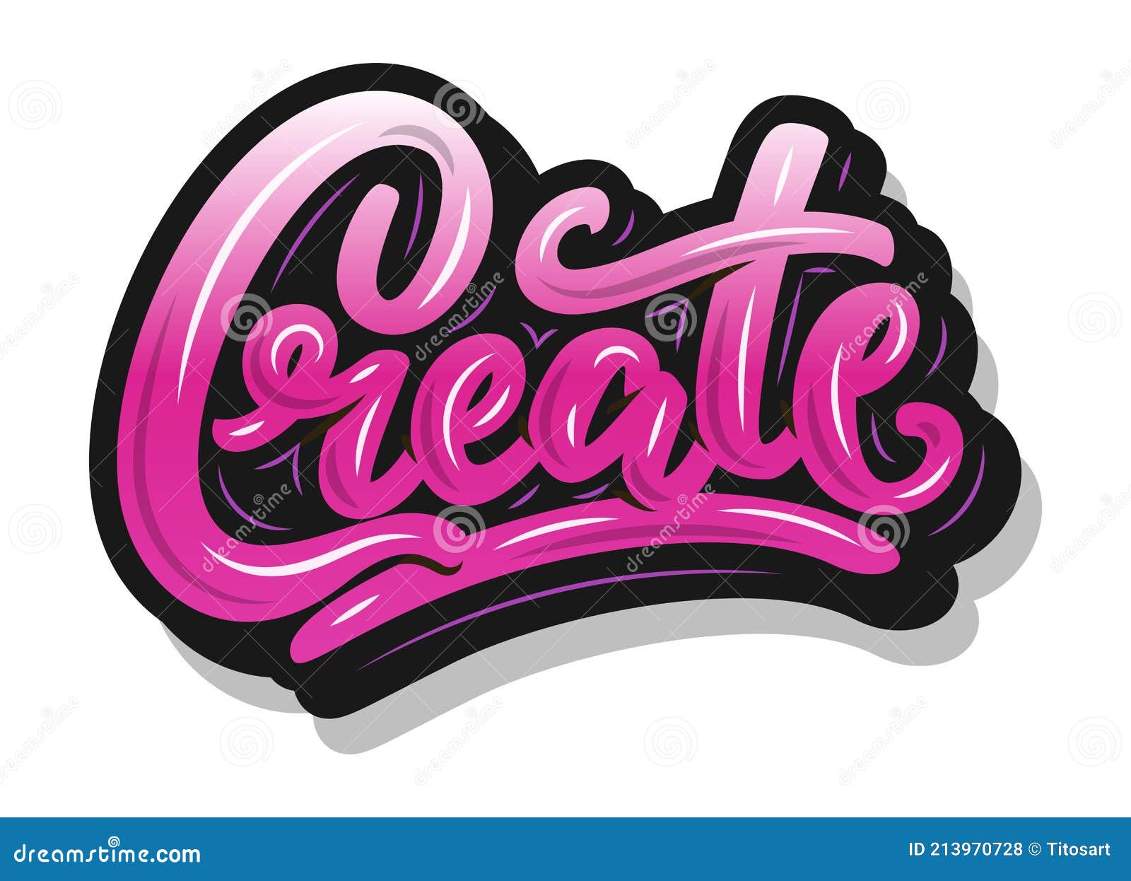 Create Handwritten Graffiti Sign Logo Stock Vector - Illustration of ...