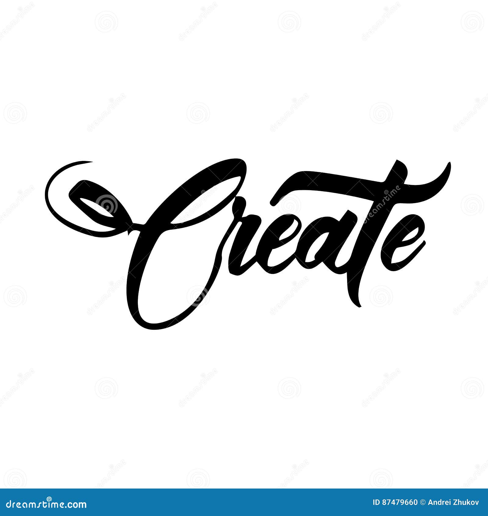 Create Handwritten Inscription. Lettering Elegant. Isolated on White ...