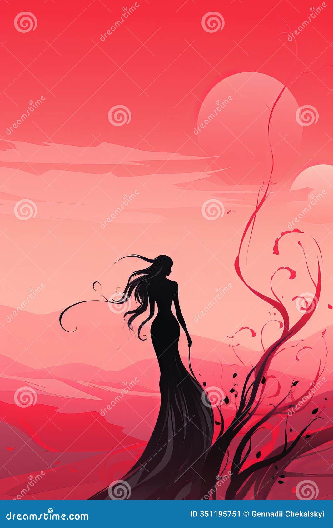 Create a High Contrast Silhouette Artwork Featuring a Person or Flower ...