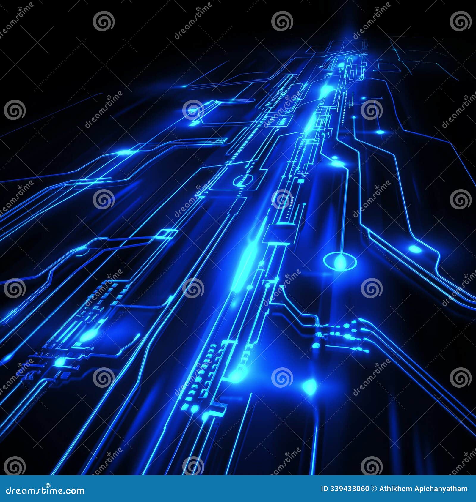 Create a High-tech Background with Blue Light Beams in a High-tech ...