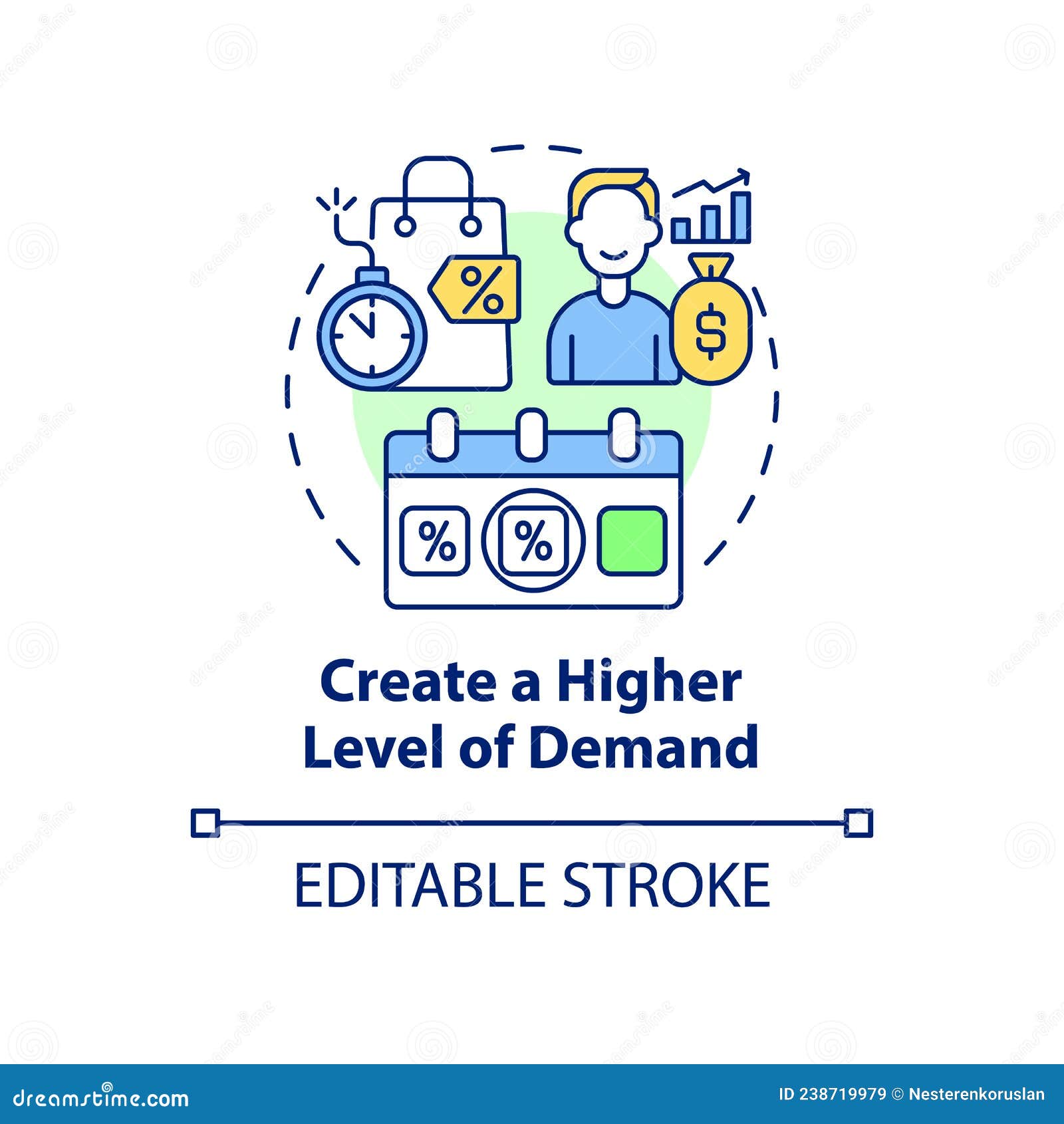 Create Higher Level of Demand Concept Icon Stock Vector - Illustration ...