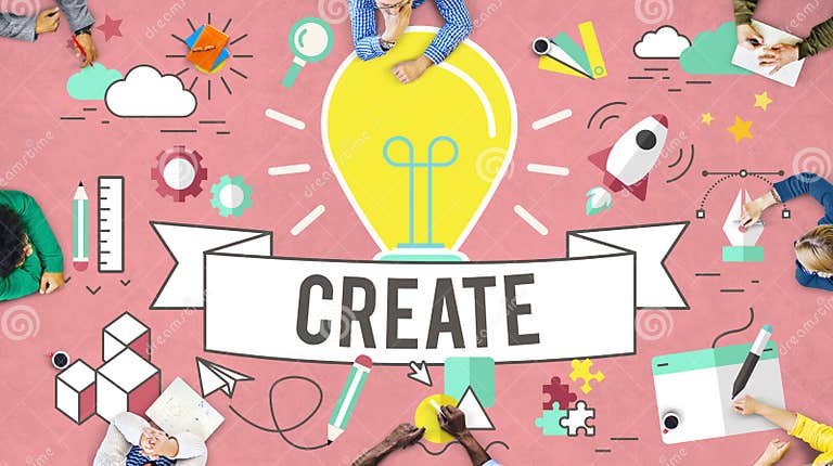 Create Ideas Imagination Plan Thinking Concept Stock Image - Image of ...