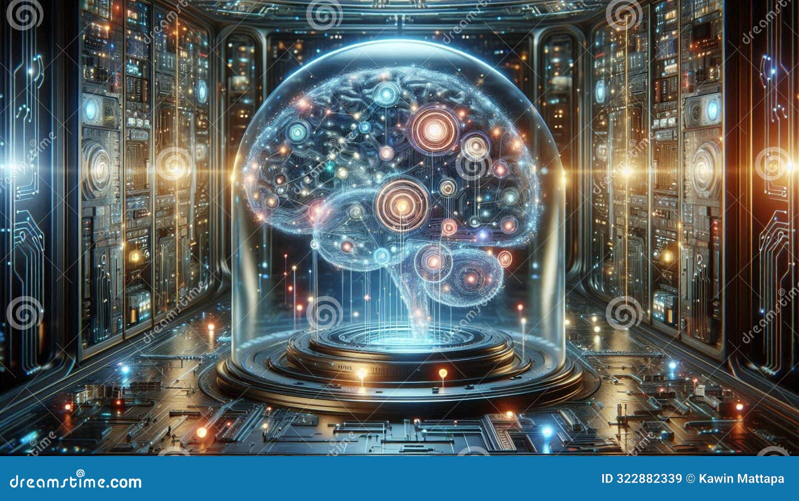 Brain Sci-fi Ideas Background Stock Illustration - Illustration of mind ...