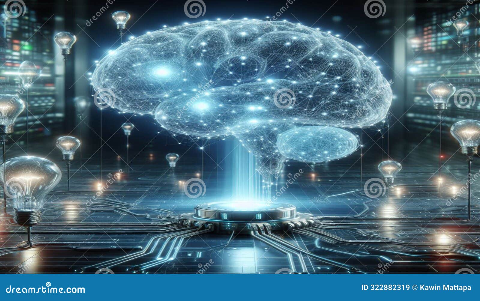 Brain Sci-fi Ideas Background Stock Illustration - Illustration of ...