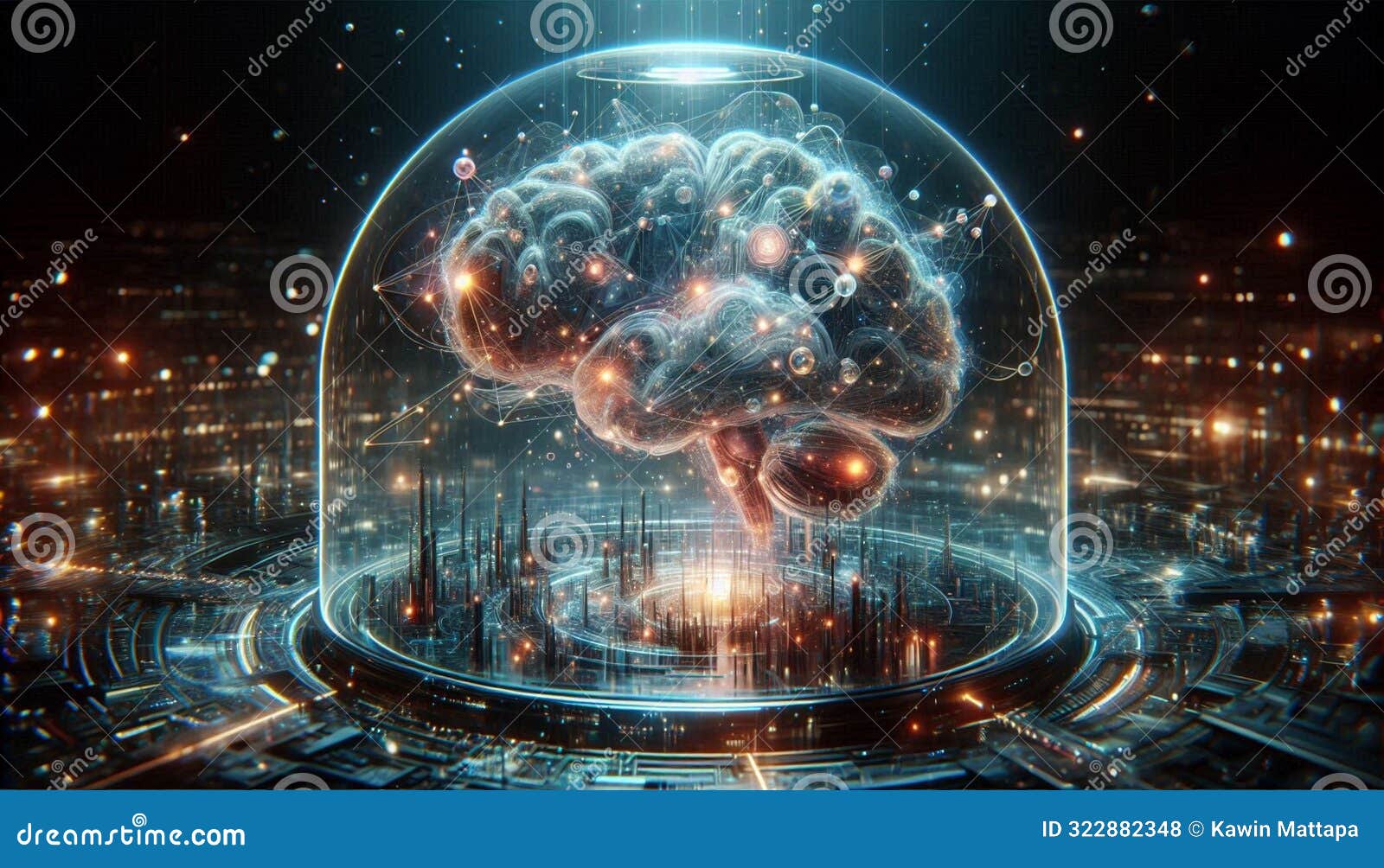Brain Sci-fi Ideas Background Stock Illustration - Illustration of ...