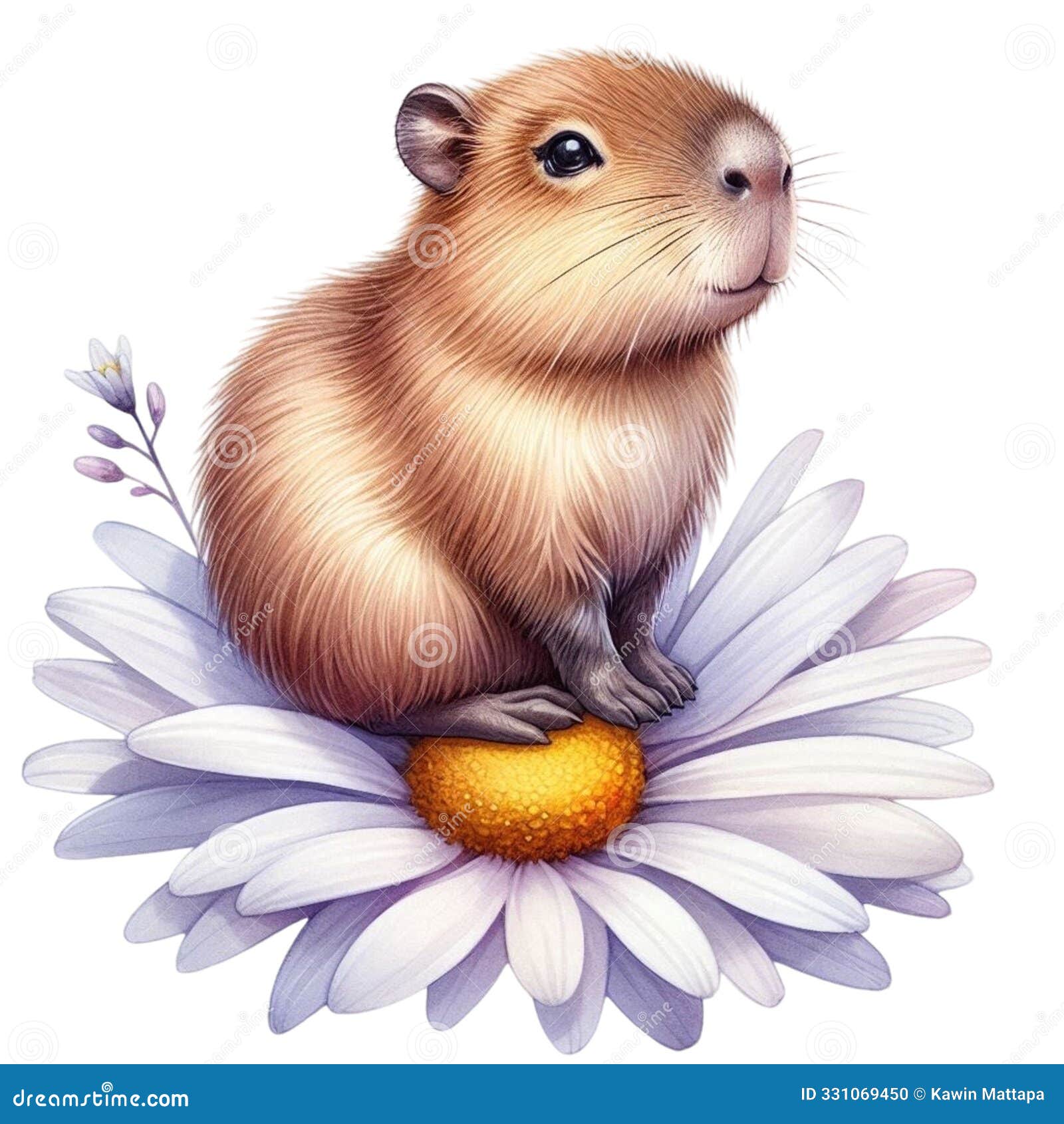 Capybara Sitting Down, Line Drawing Cartoon Vector | CartoonDealer.com ...