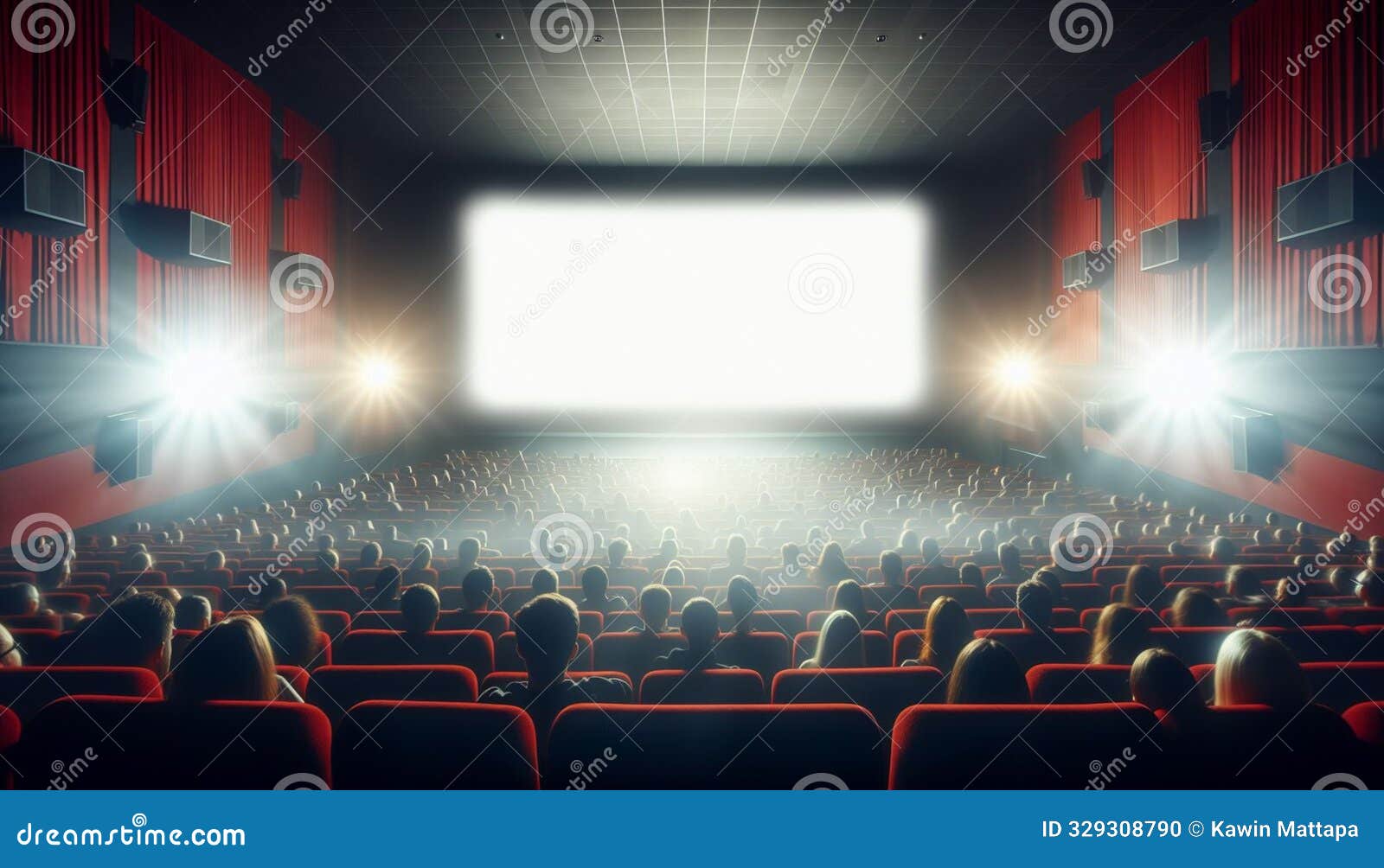Cinema Blank White Wide Screen Stock Illustration - Illustration of ...