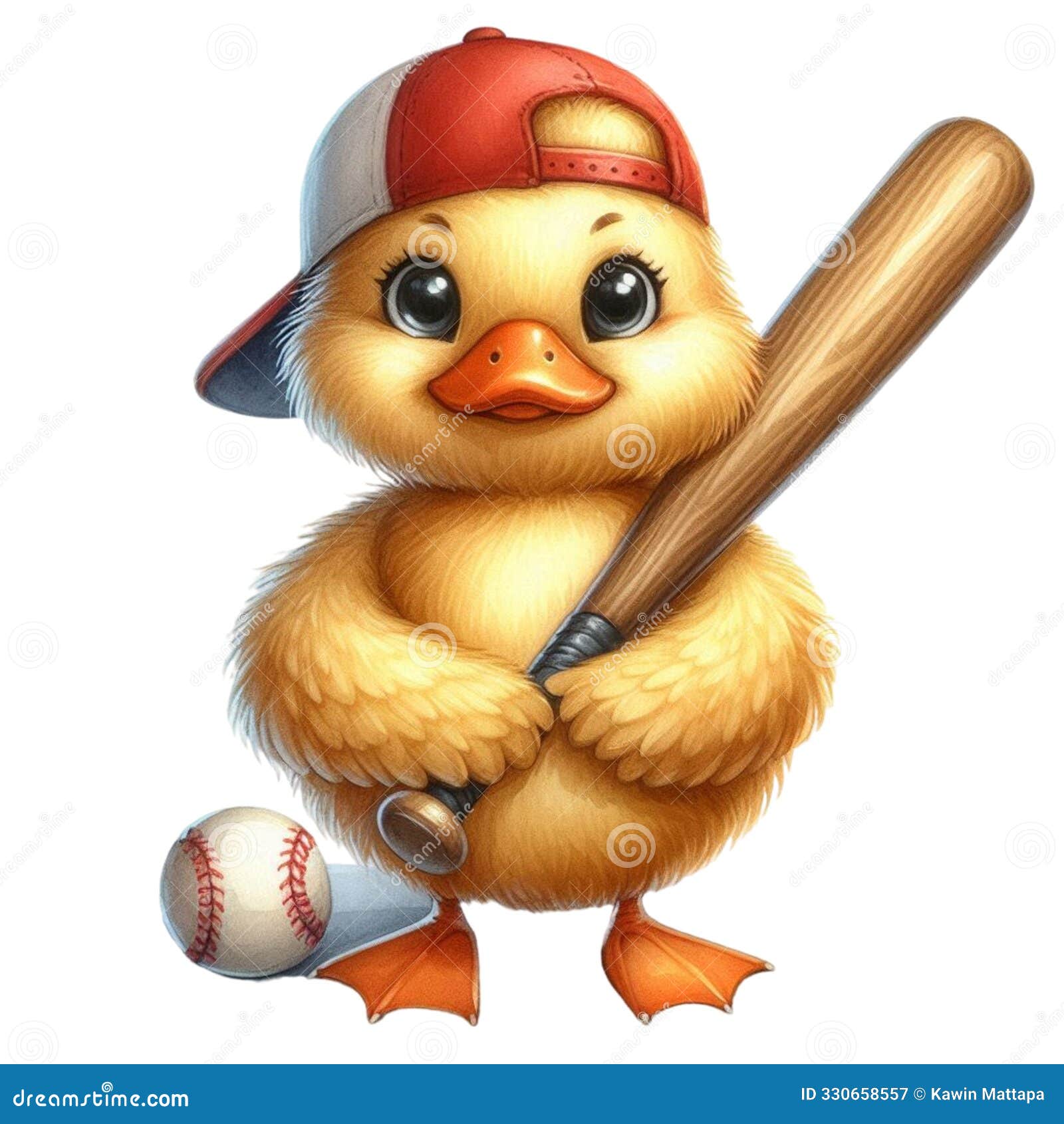 Cute Duck Holding a Baseball Bat Stock Illustration - Illustration of ...
