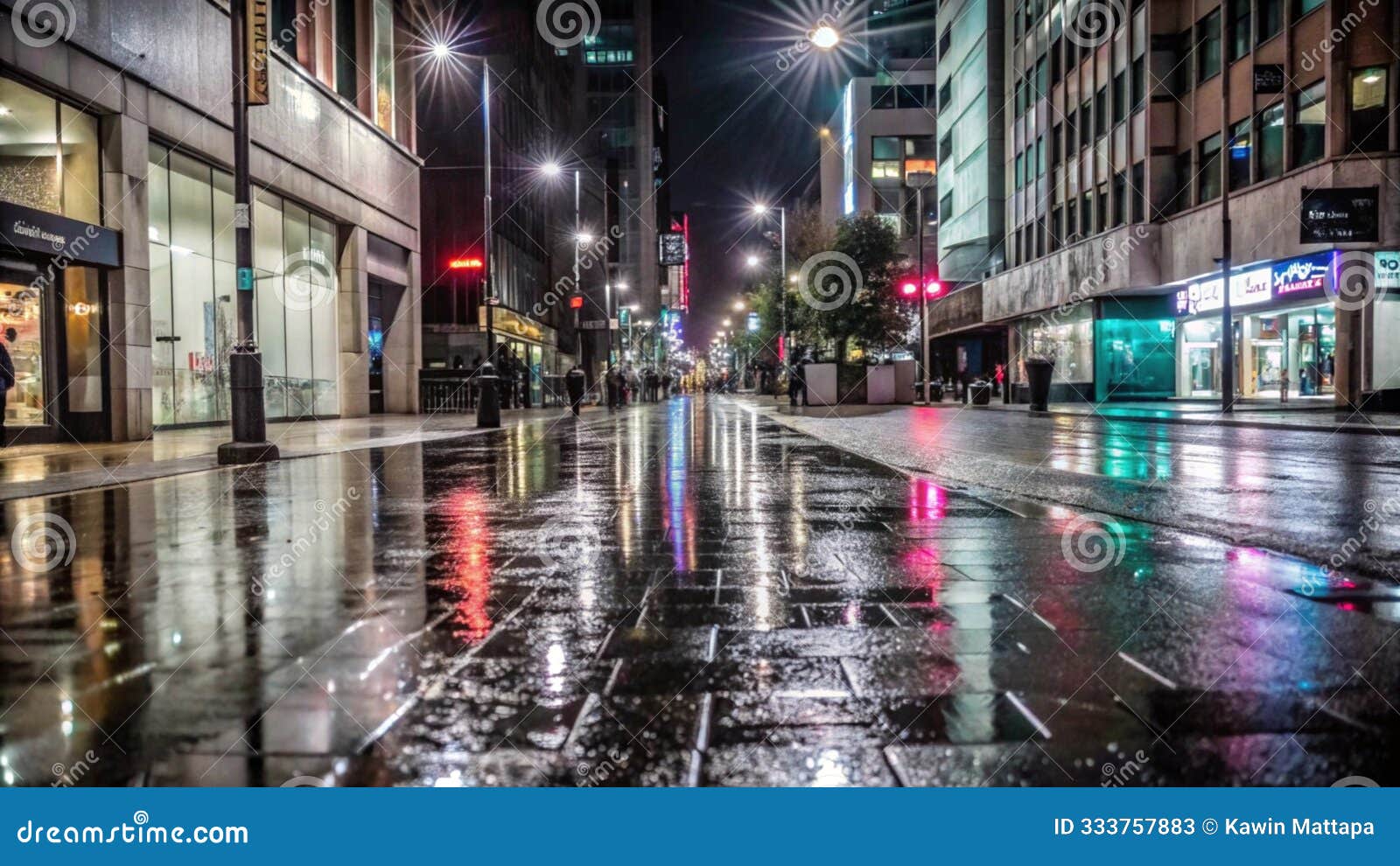 Light Rain Falling on a City Street at Night Stock Illustration ... Light Rain Falling on a City Street at Night Stock Illustration ...