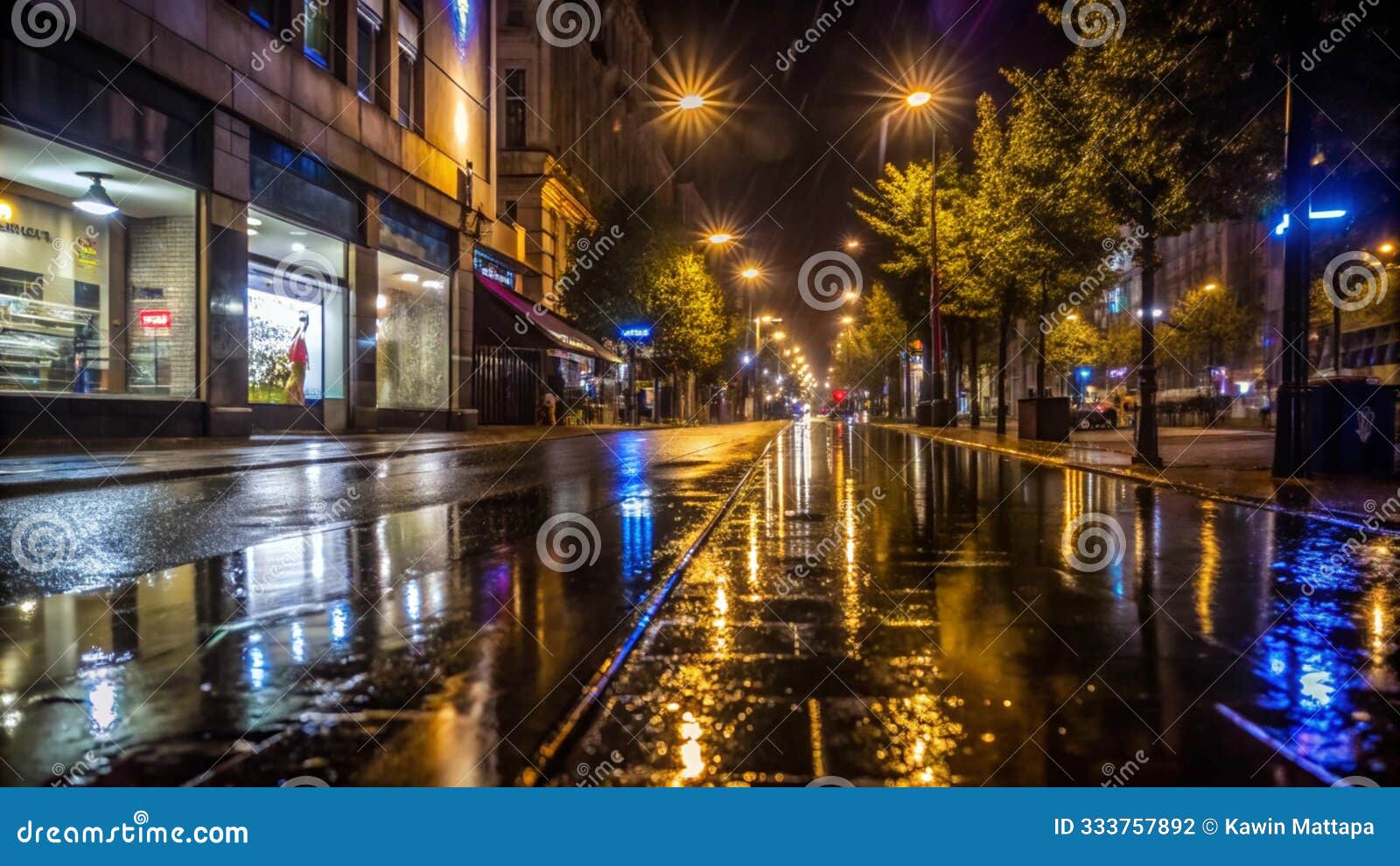 Light Rain Falling on a City Street at Night Stock Illustration ... Light Rain Falling on a City Street at Night Stock Illustration ...