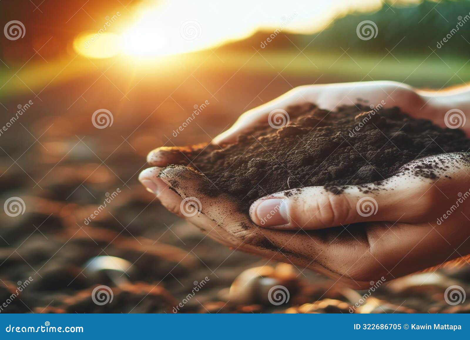 Man hand holding a soil stock illustration. Illustration of concept ...